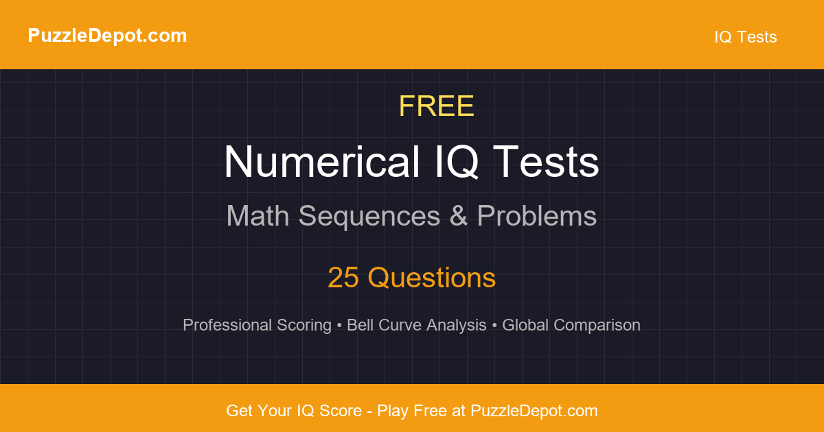 Numerical IQ Test #2 - 25 Questions | Puzz