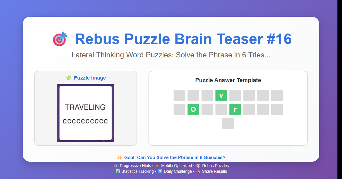 Rebus Puzzle 16 | Free Rebus Puzzle & Brain Teaser with Answers | Puzz.com