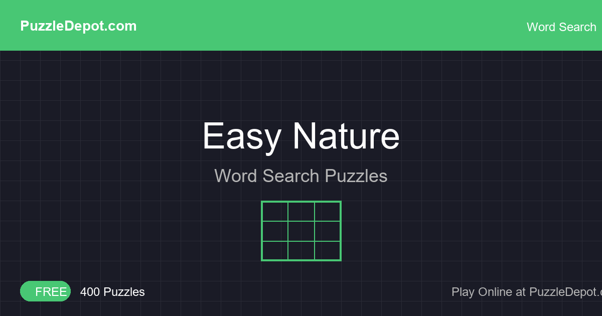 Easy Nature Word Search Puzzles | Puzz.com