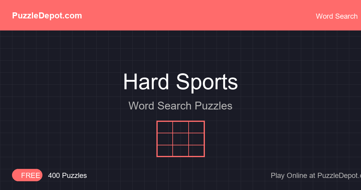 Hard Sports Word Search Puzzles | Puzz.com